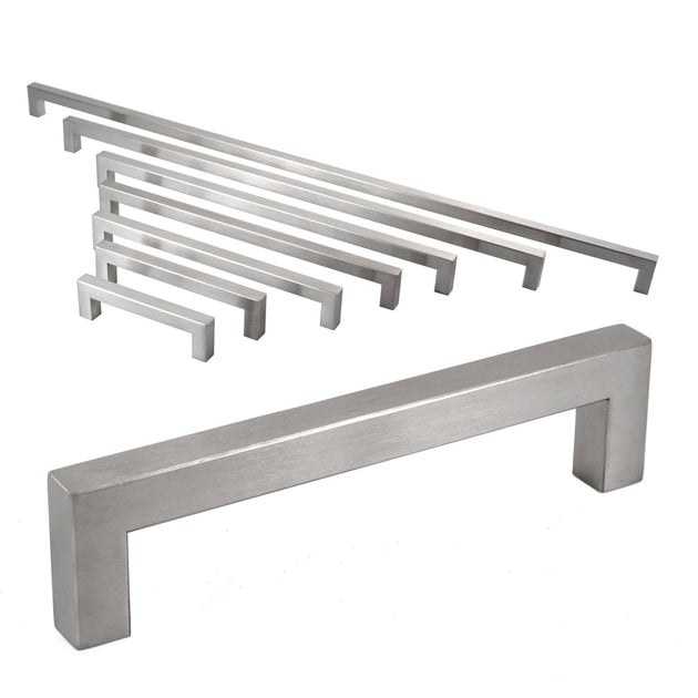 Brushed Nickel Cabinet Handle - Square Bar Pulls – Celeste Designs