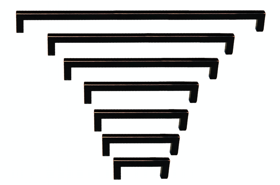 Oil Rubbed Bronze Square Bar Pull Cabinet Handle - Sizes 4" - 24" - (1 ...