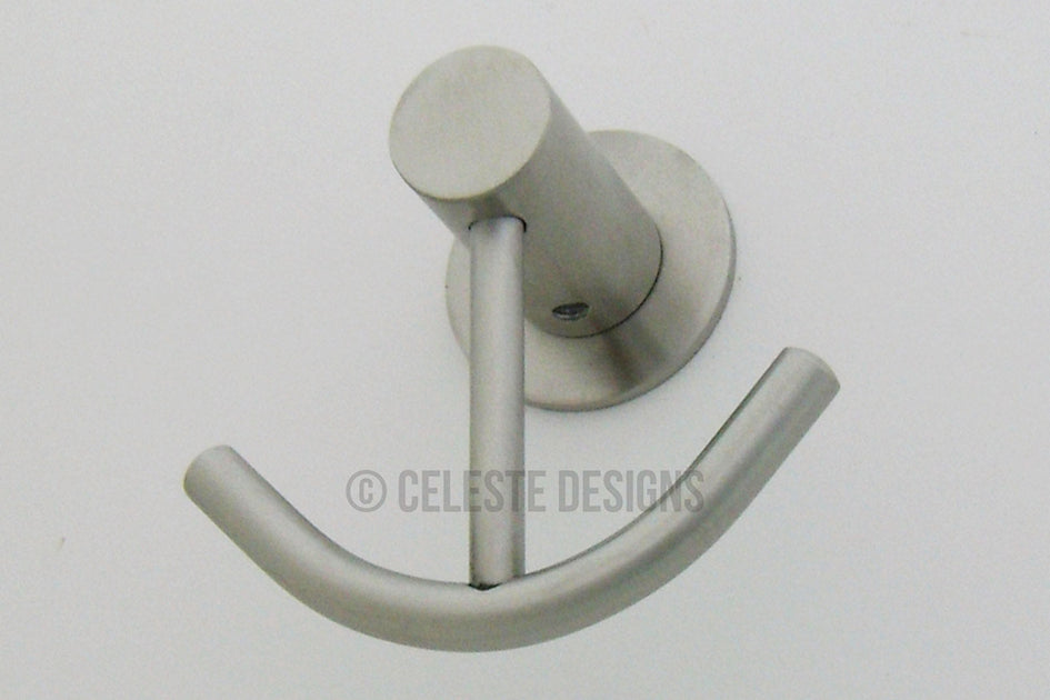 Sigma Double Robe Hook Brushed Nickel – Celeste Designs